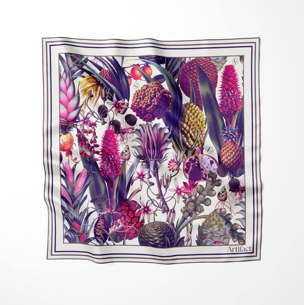 Pomona Lux Silk Scarf – Vibrant Botanical Fruit Print | Artifact ...